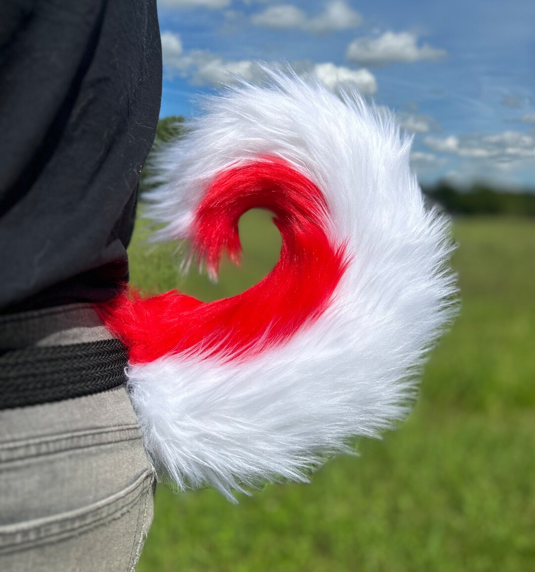 Small Red and White Small Husky Fursuit Cosplay Tail - Etsy