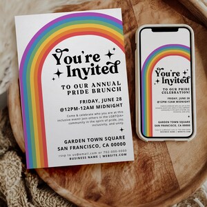 Retro Pride Digital Event Invitation, Rainbow Pride Month Party ...