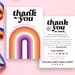 Wlw Lgbt Small Business Thank You Card Template With Retro Rainbow ...