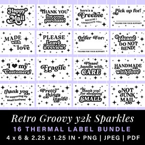 Retro Y2k Sparkles Cute Thermal Labels Bundle, Munbyn Rollo Printer ...