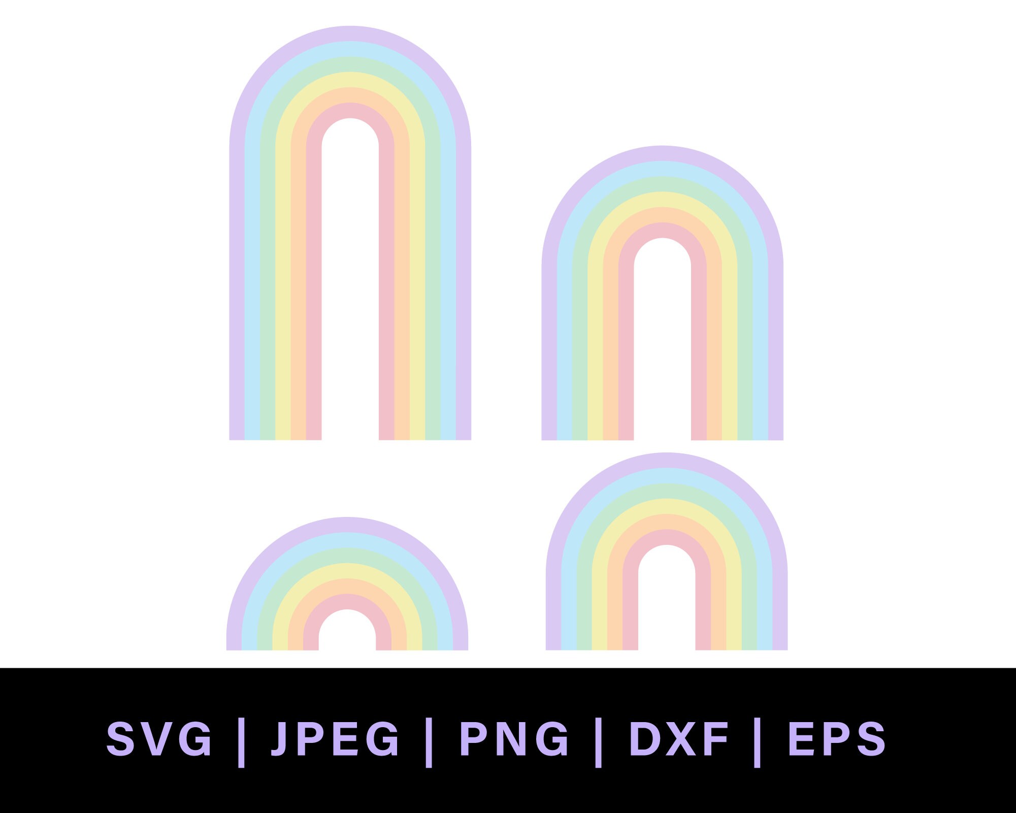 Pastel Rainbow Png, Retro Rainbow Svg for Rainbow Cake Topper, Pastel ...