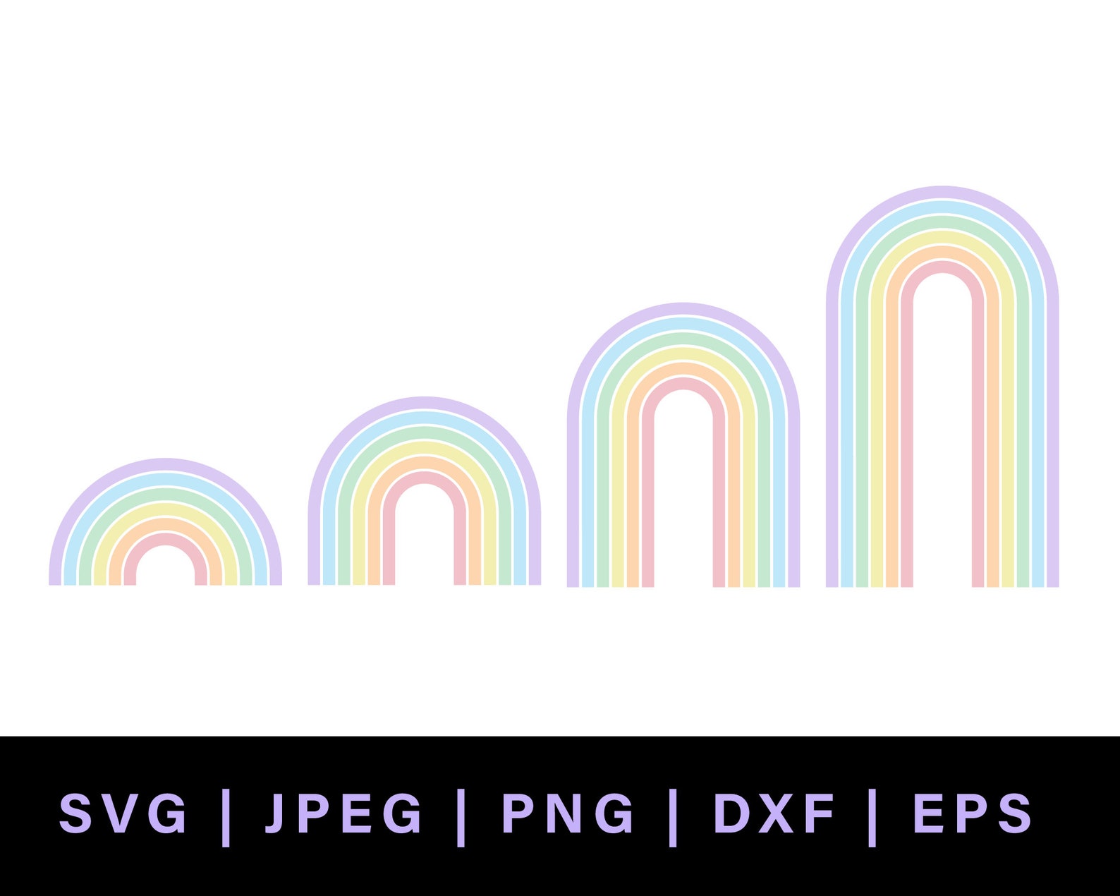 Pastel Rainbow Png, Retro Rainbow Svg for Rainbow Cake Topper, Pastel ...