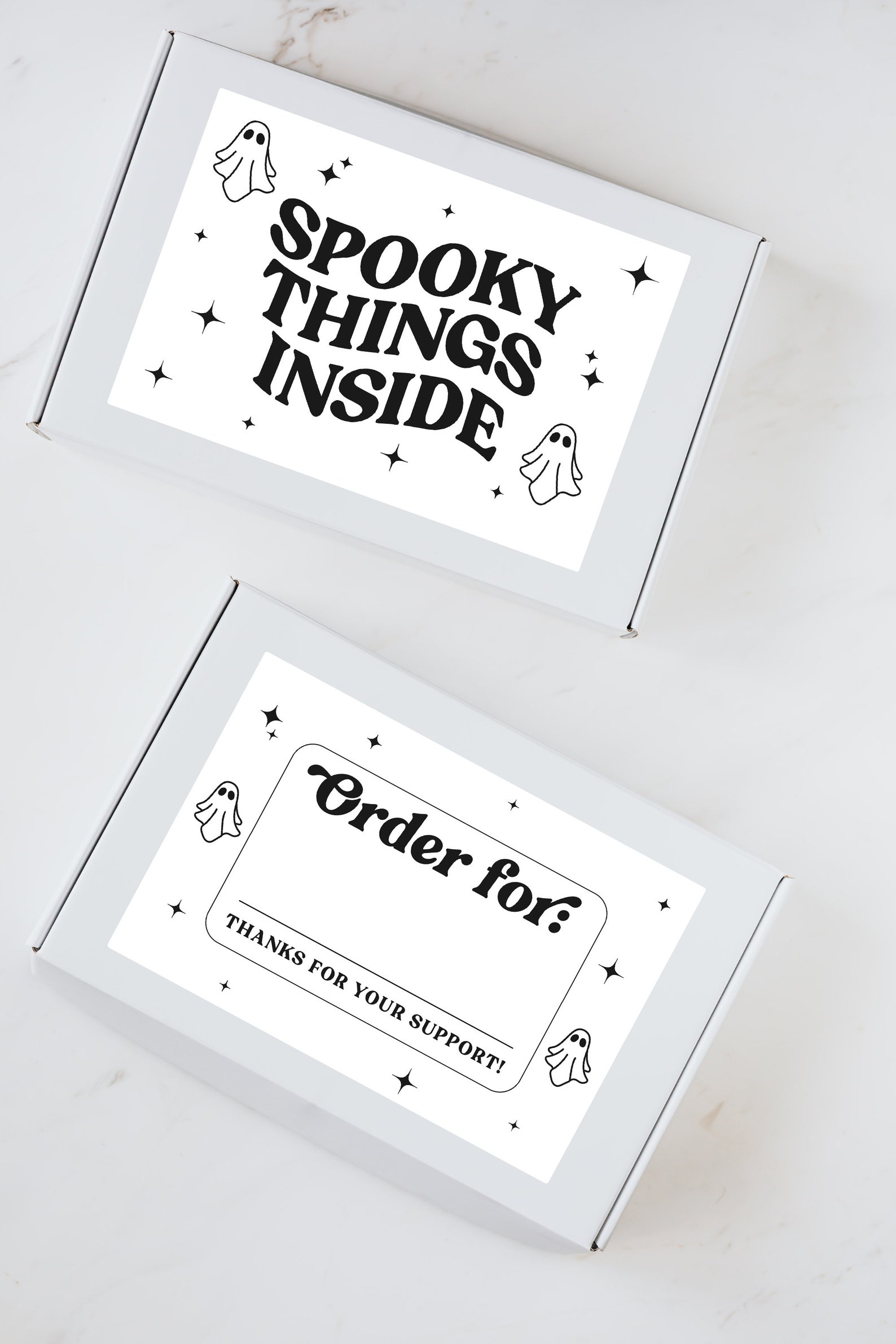Cute Ghost Retro Halloween Thermal Label Design, Rollo Munbyn Printer ...