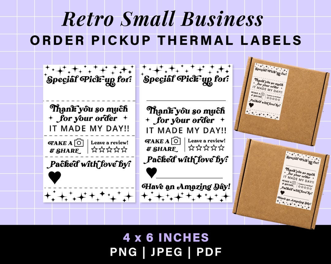 Order Pickup Label Designs: Thank You Stickers, 4x6 Thermal PNG ...