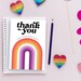 Wlw Lgbt Small Business Thank You Card Template With Retro Rainbow ...