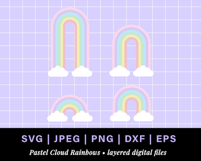 Pastel Rainbow Png, Pastel Rainbow Svg for Retro Rainbow Cake Topper ...