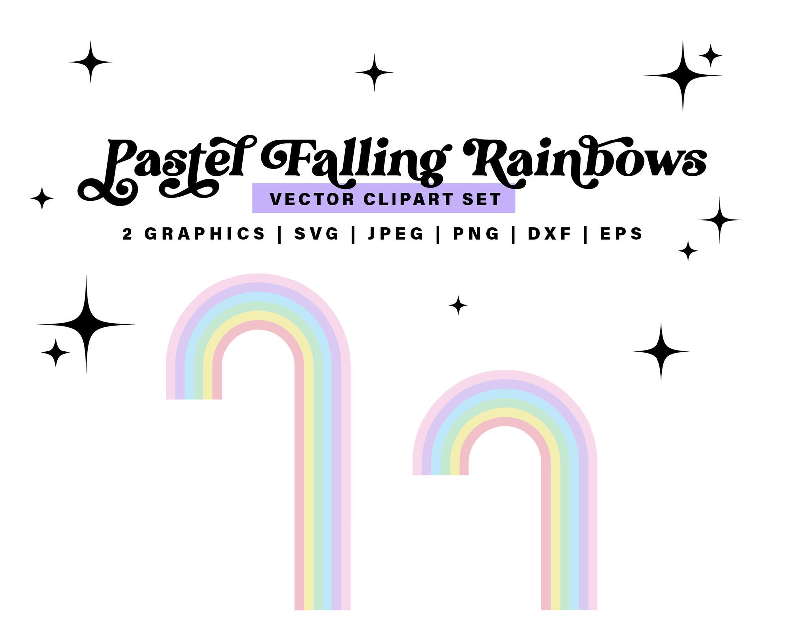 Falling Pastel Rainbow Png, Pastel Rainbow Svg for Rainbow Cake Topper ...