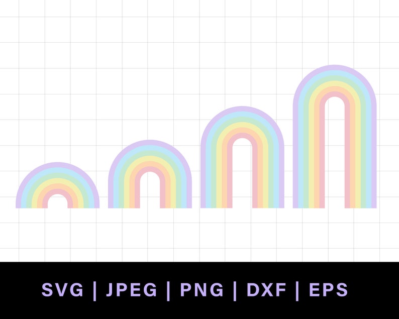 Pastel Rainbow Png, Retro Rainbow Svg for Rainbow Cake Topper, Pastel ...