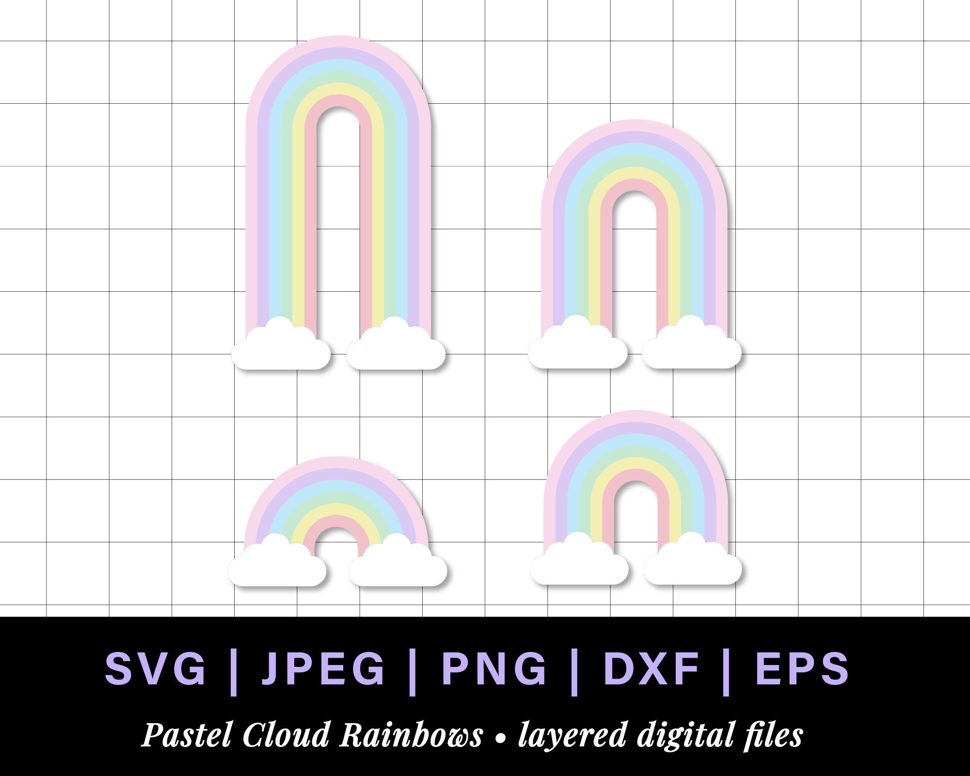 Pastel Rainbow Png, Pastel Rainbow Svg for Retro Rainbow Cake Topper ...