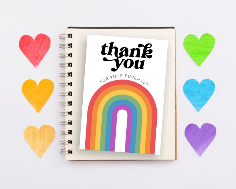 Rainbow Pride Thank You Card Canva, Lgbt Small Business Thank You Card ...