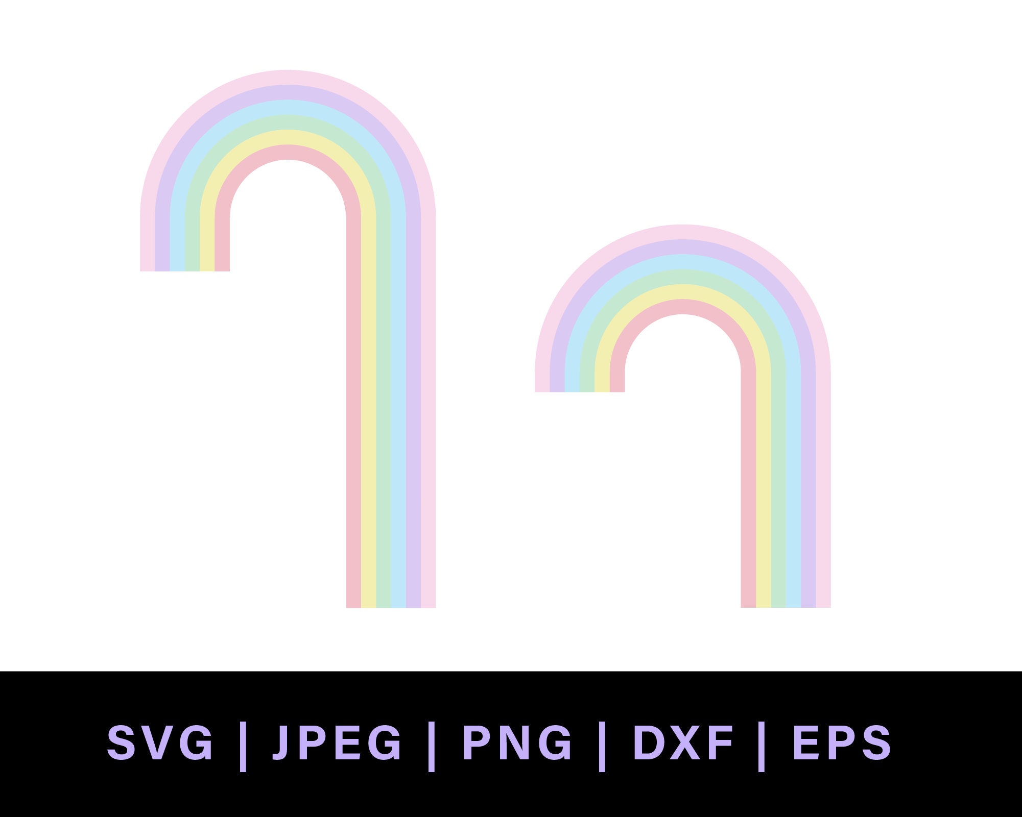 Falling Pastel Rainbow Png, Pastel Rainbow Svg for Rainbow Cake Topper ...