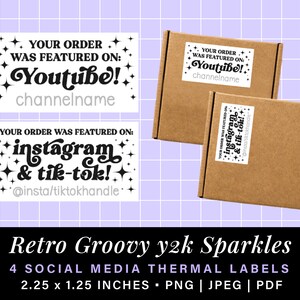 Retro Y2k Sparkles Social Media Order Thermal Labels Cute, Munbyn Rollo ...