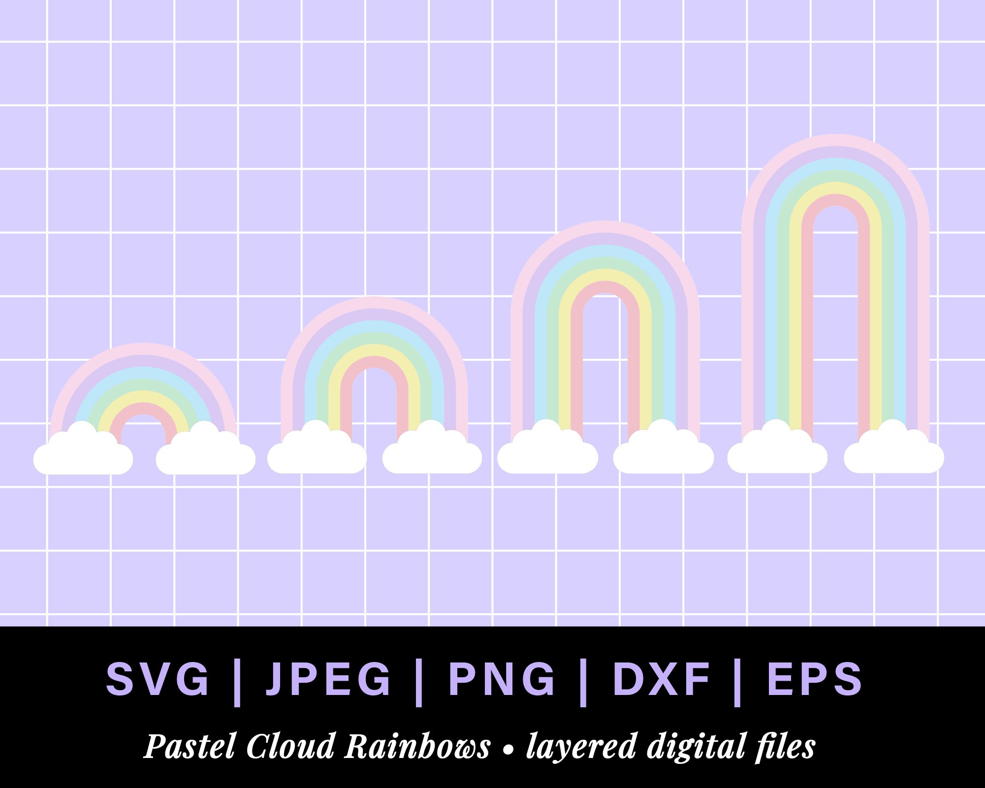Pastel Rainbow Png, Pastel Rainbow Svg for Retro Rainbow Cake Topper ...