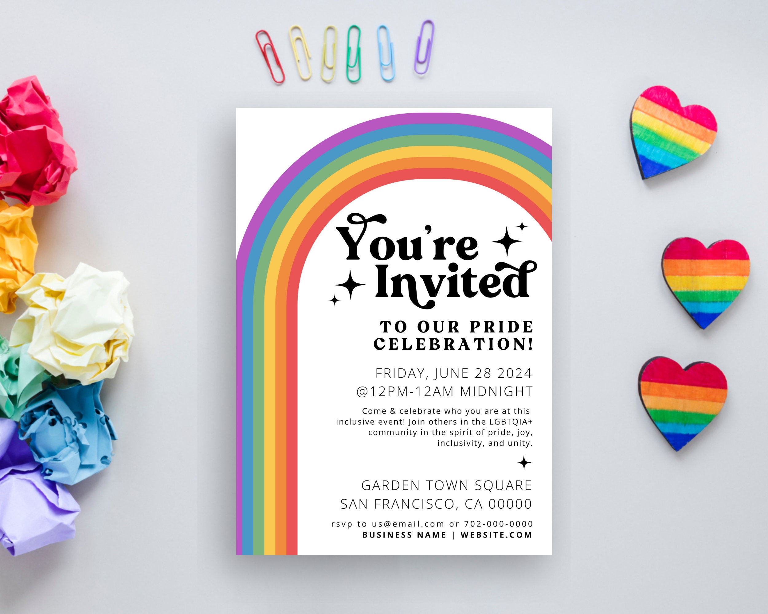 Retro Pride Digital Event Invitation, Rainbow Pride Month Party ...