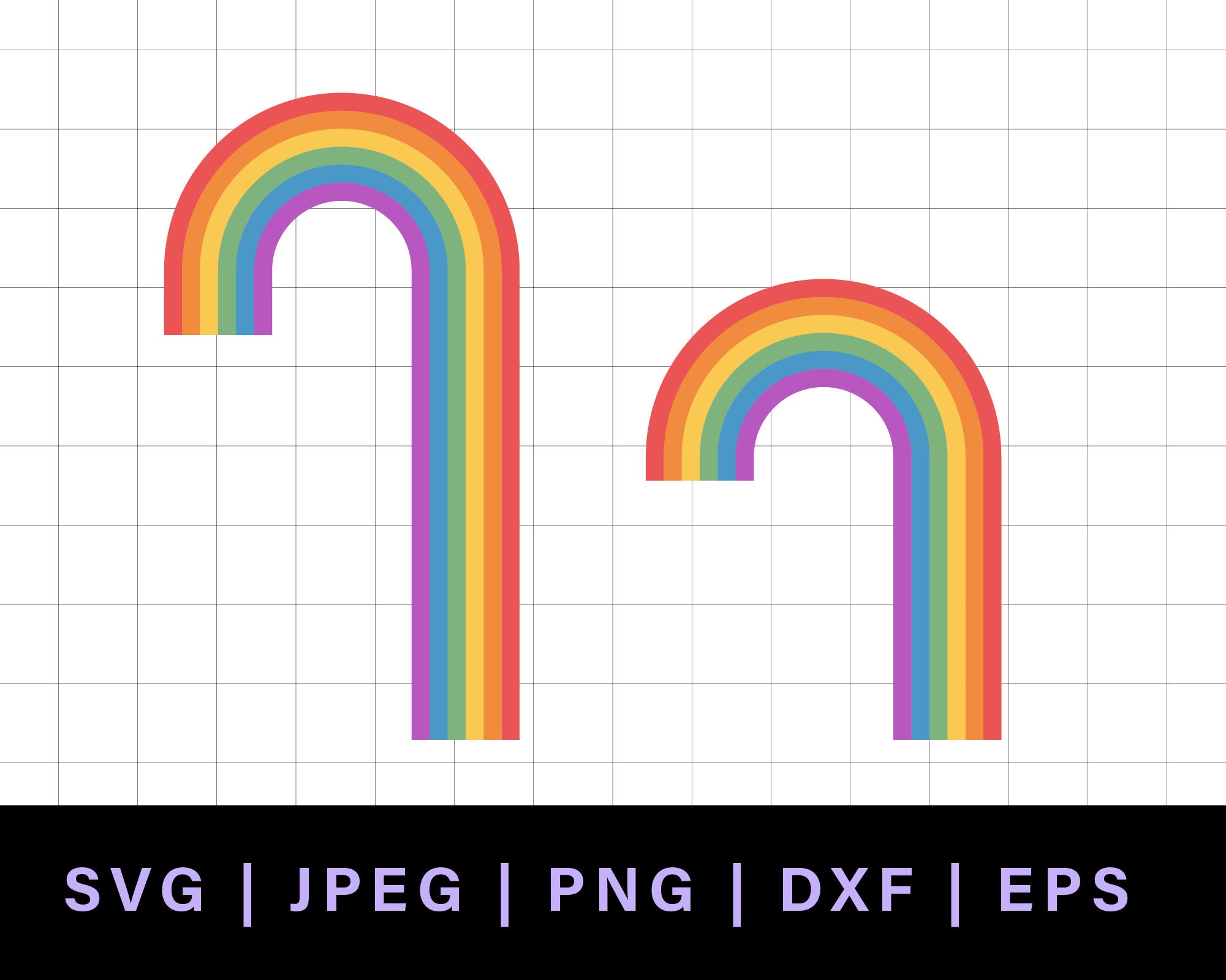 Falling Rainbow Png, Falling Rainbow Svg for Rainbow Cake Topper, Long ...