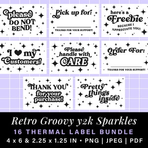 Retro Y2k Sparkles Cute Thermal Labels Bundle, Munbyn Rollo Printer ...