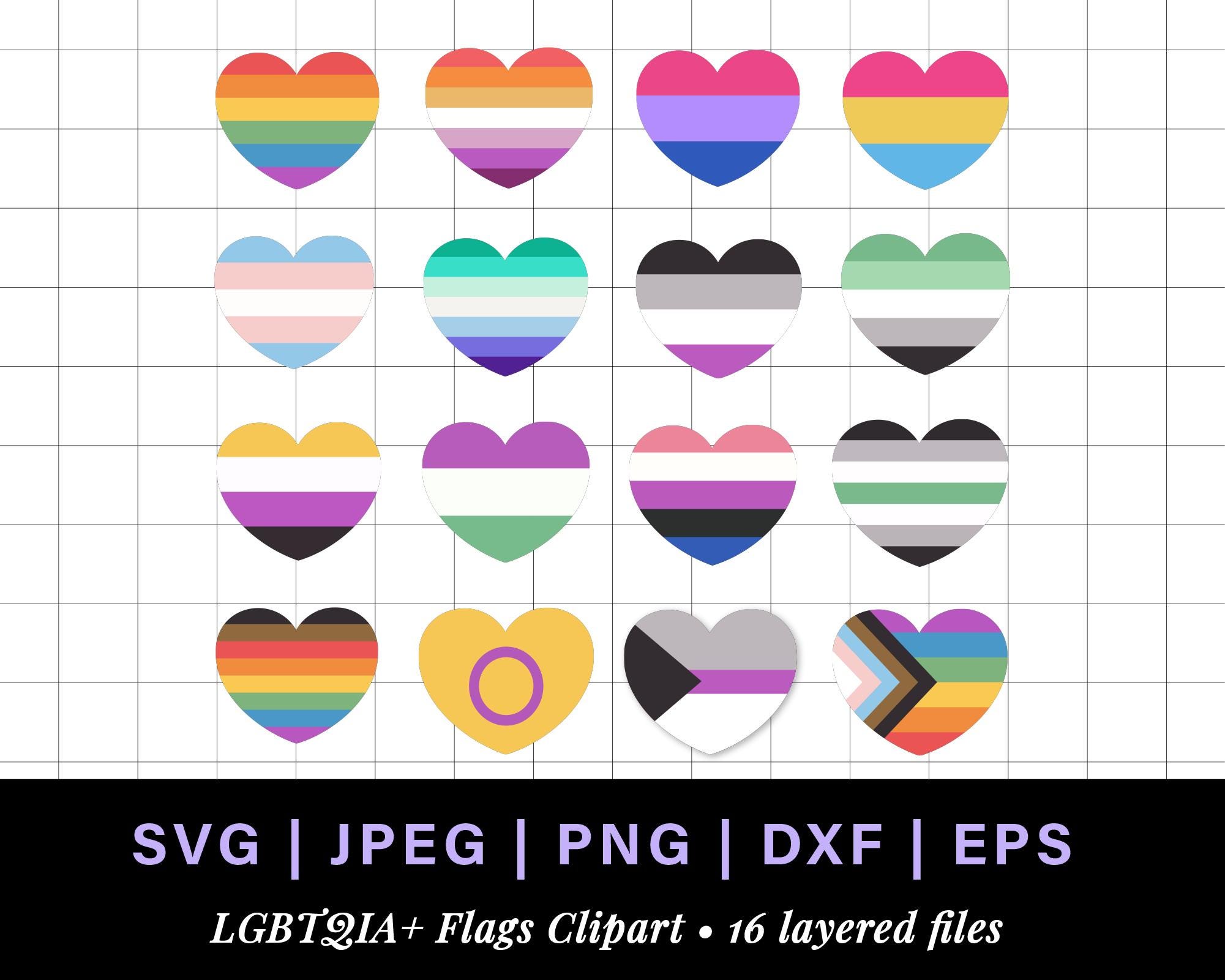 Pride Month Heart Svg, Lgbt Svg Bundle, Lgbt Heart Png Pride Stickers ...