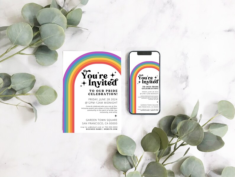 Retro Pride Digital Event Invitation, Rainbow Pride Month Party ...