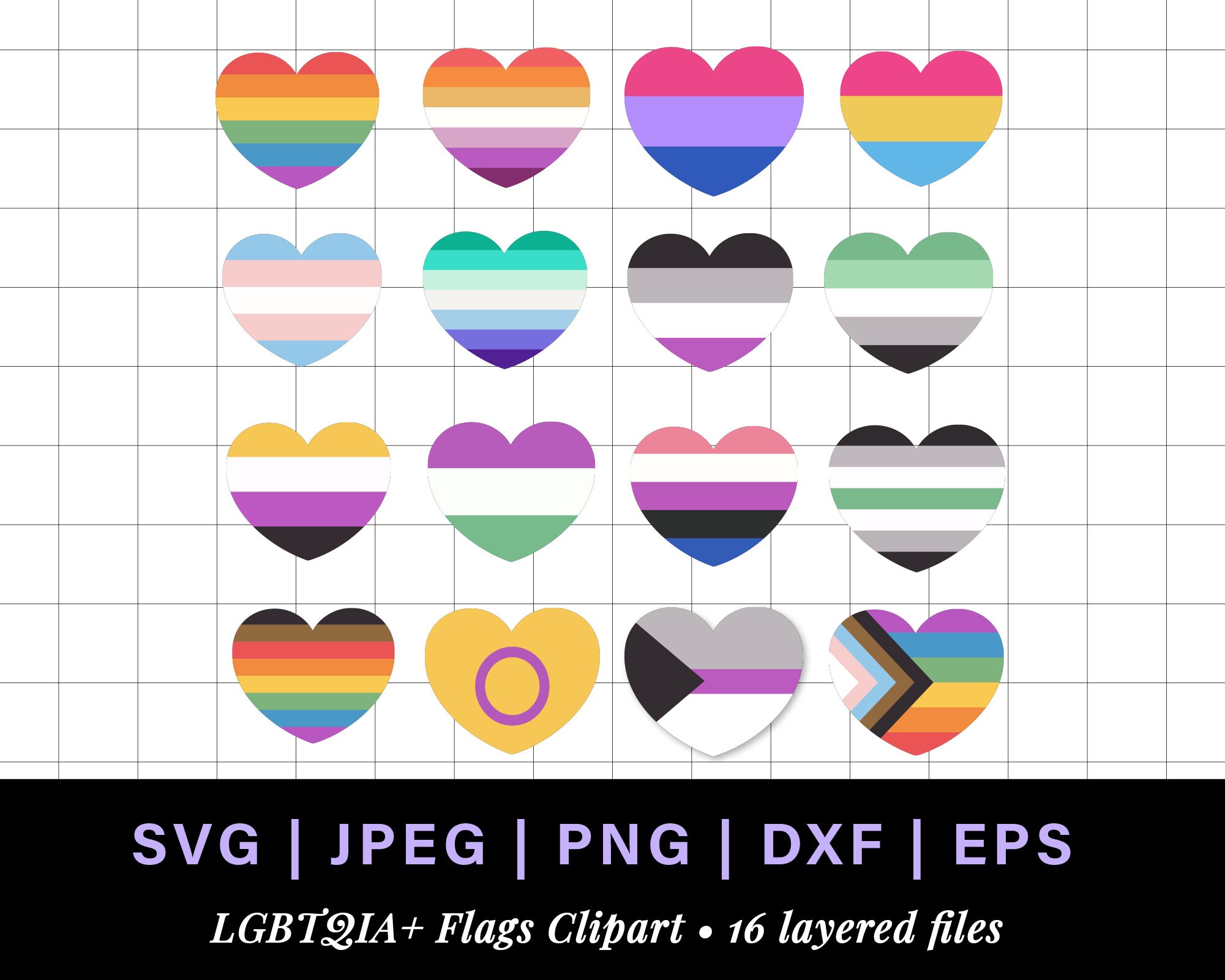 Pride Month Heart Svg, Lgbt Svg Bundle, Lgbt Heart Png Pride Stickers ...