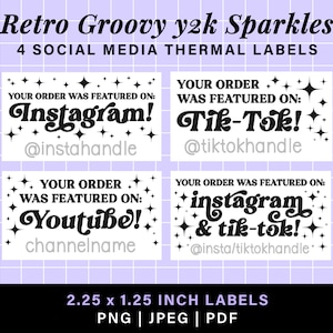 Retro Y2k Sparkles Social Media Order Thermal Labels Cute, Munbyn Rollo ...