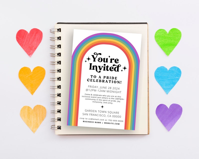 Retro Pride Digital Event Invitation, Rainbow Pride Month Party ...