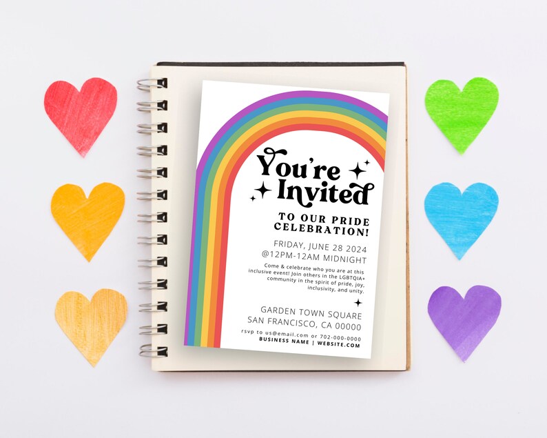Retro Pride Digital Event Invitation, Rainbow Pride Month Party ...
