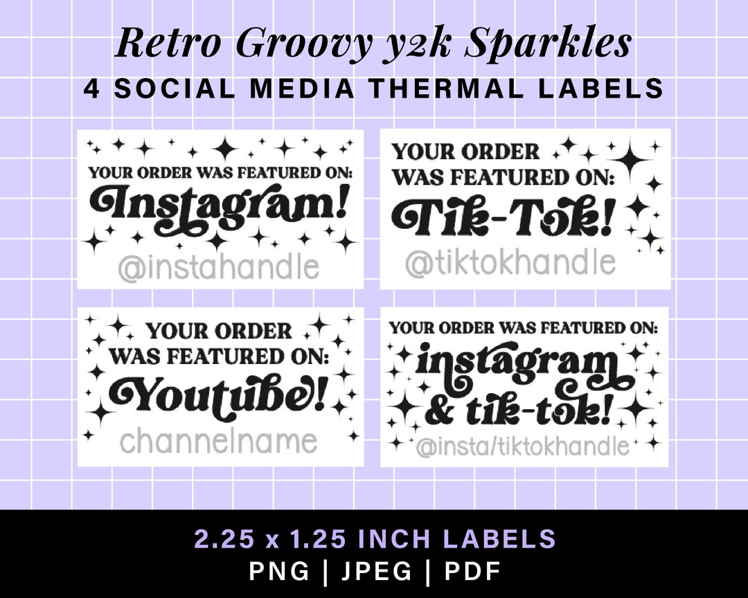 Retro Y2k Sparkles Social Media Order Thermal Labels Cute, Munbyn Rollo ...