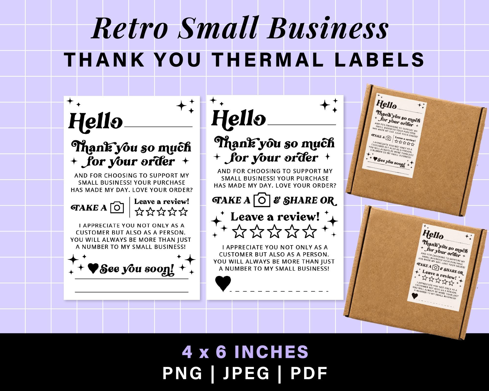 Customer Thank You Thermal Label Design, Customizable Love Your Order ...