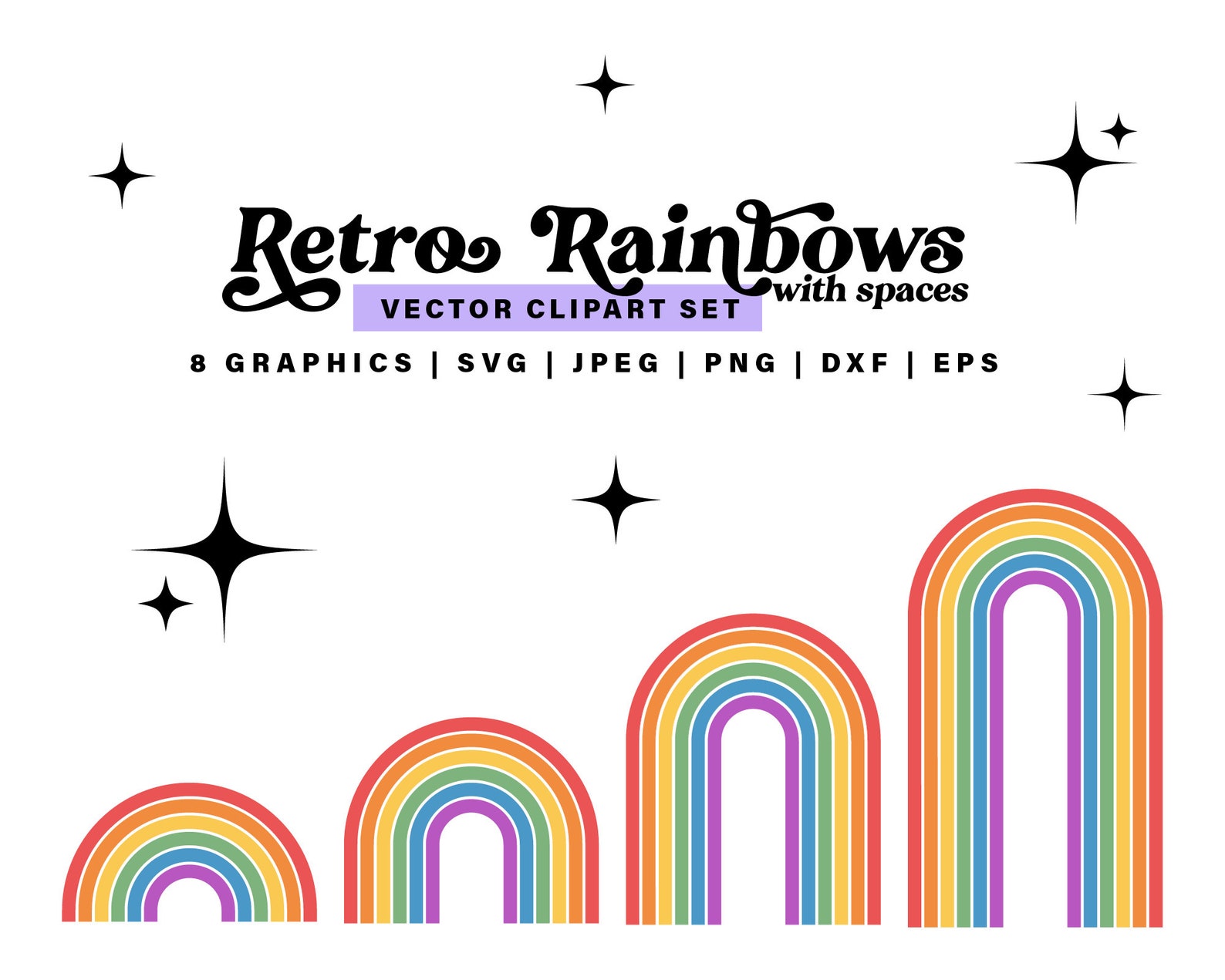 Retro Rainbow Svg, Vintage Rainbow Svg, Retro Rainbow Png Jpg, Retro ...