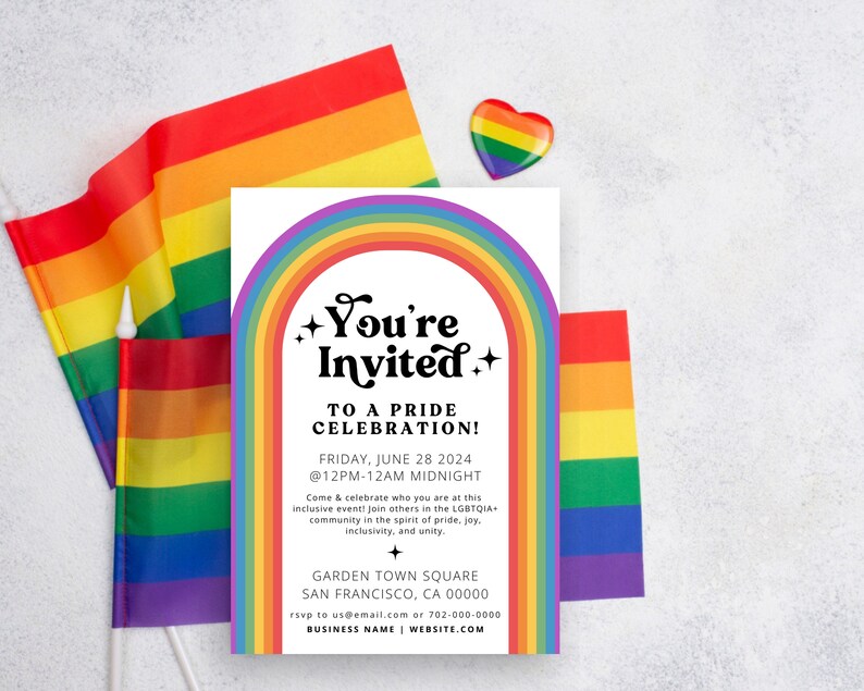 Retro Pride Digital Event Invitation, Rainbow Pride Month Party ...