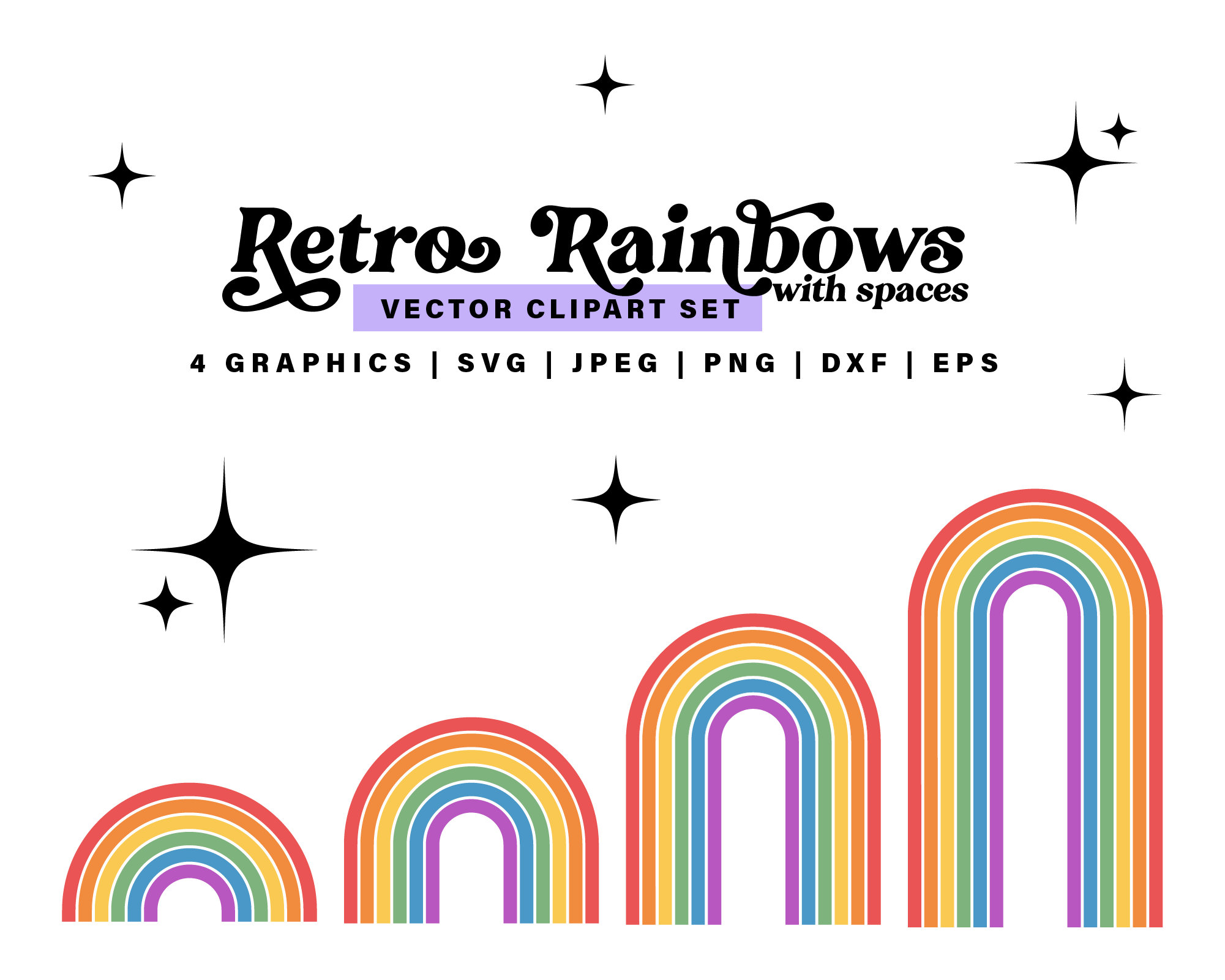 Retro Rainbow Svg, Vintage Rainbow Svg, Layered Rainbow Svg Jpg, Retro ...
