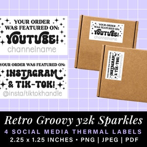 Retro Y2k Sparkles Social Media Thermal Labels Cute, Munbyn Rollo ...