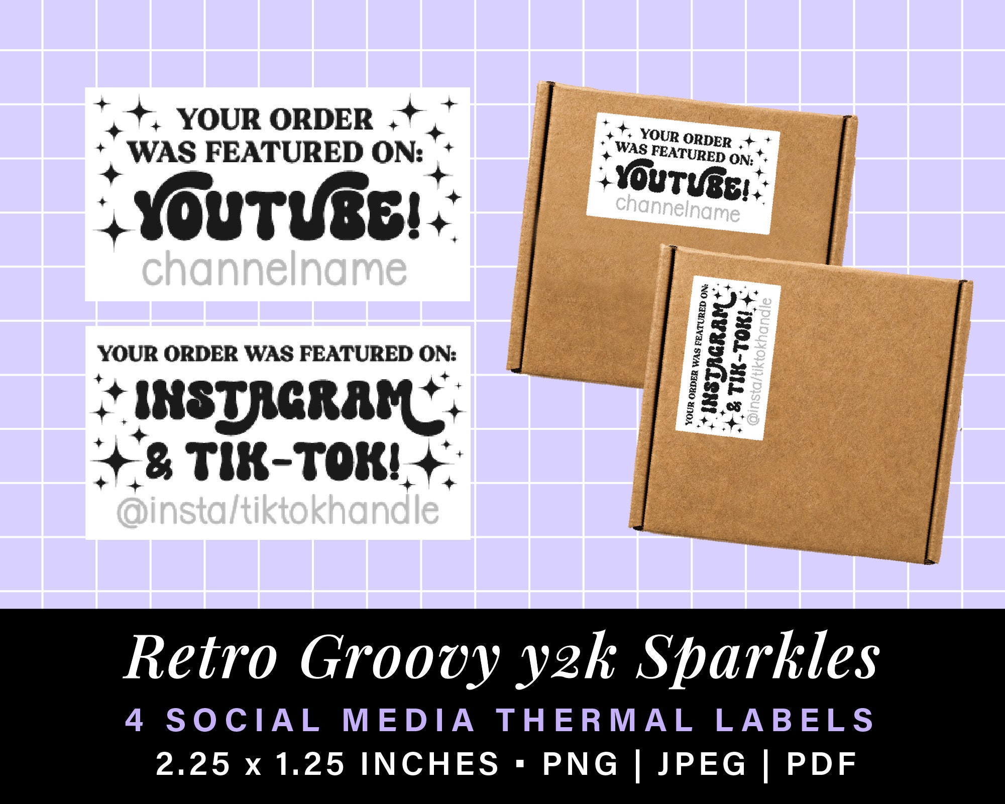 Retro Y2k Sparkles Social Media Thermal Labels Cute, Munbyn Rollo ...