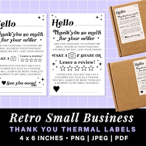 Customer Thank You Thermal Label Design, Customizable Love Your Order ...