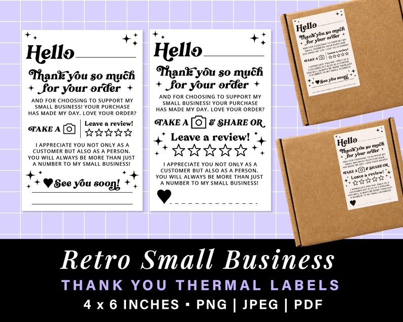 Customer Thank You Thermal Label Design, Customizable Love Your Order ...