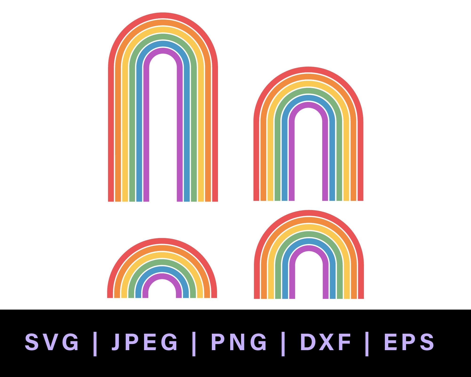 Retro Rainbow Svg, Vintage Rainbow Svg, Layered Rainbow Svg Jpg, Retro ...