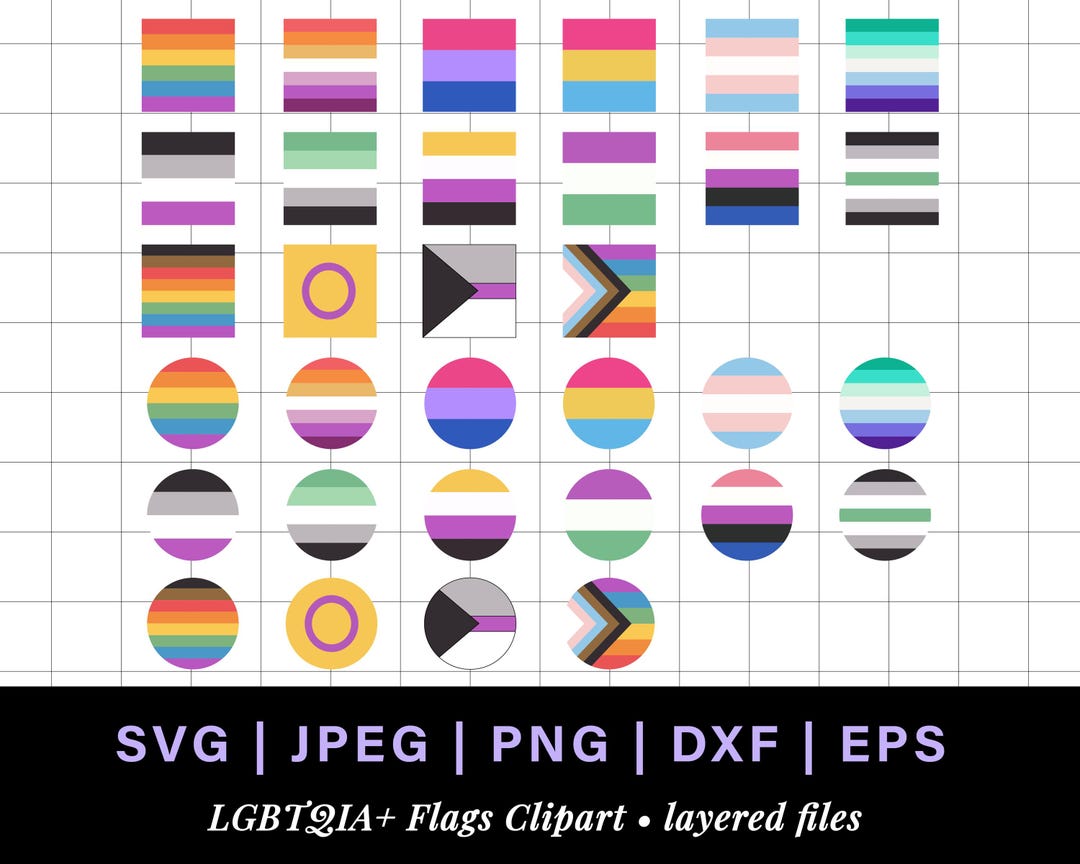 Gay Pride Lgbt Svg Bundle, Rainbow Flag Svg for Pride Pins, Pride Flag ...
