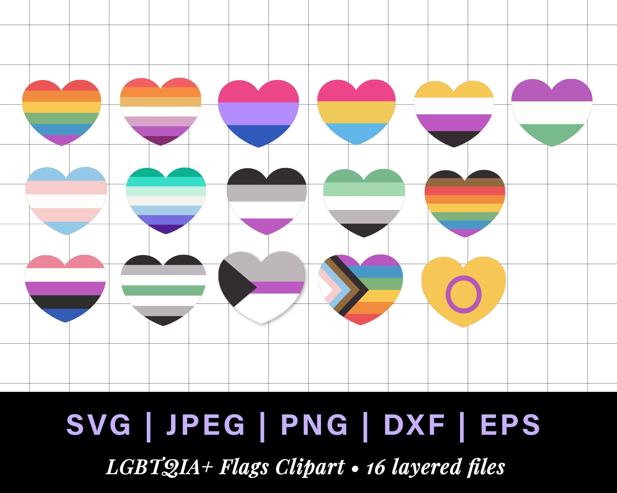 Pride Month Heart Svg, Lgbt Svg Bundle, Lgbt Heart Png Pride Stickers ...