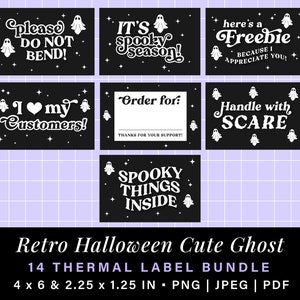 Cute Ghost Retro Halloween Thermal Label Stickers, Rollo Munbyn Printer ...