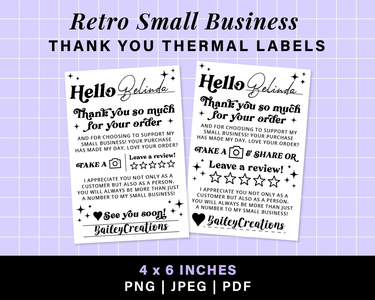 Customer Thank You Thermal Label Design, Customizable Love Your Order ...