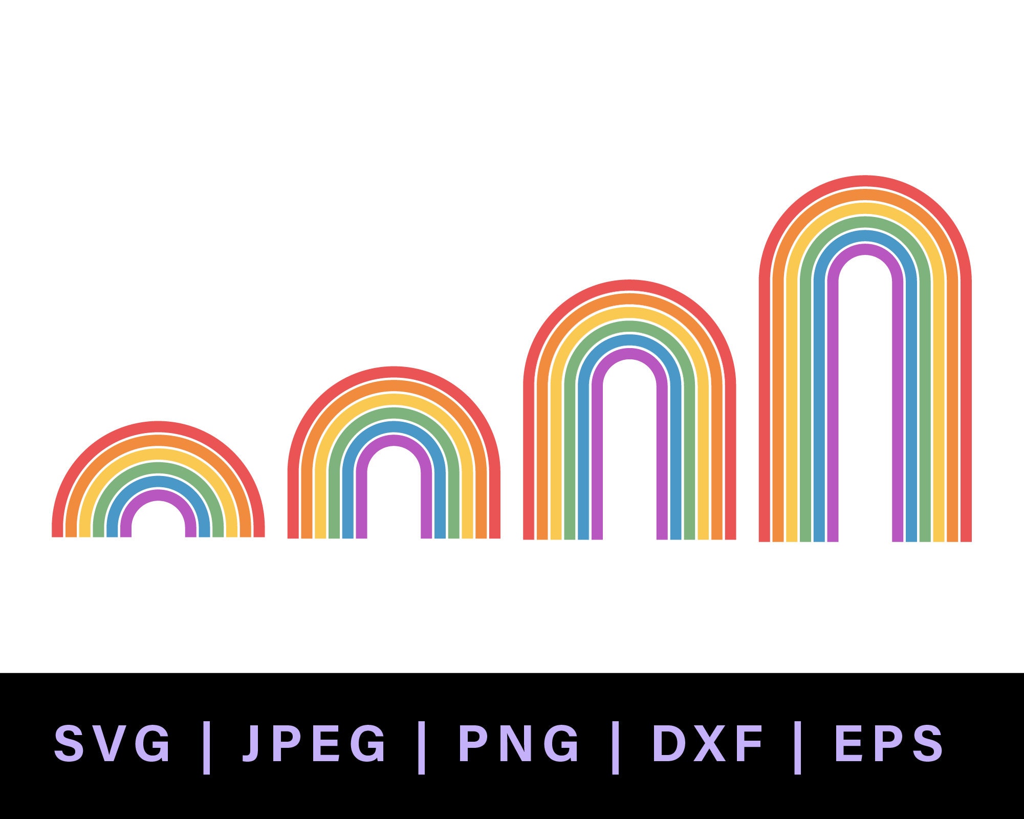 Retro Rainbow Svg, Vintage Rainbow Svg, Layered Rainbow Svg Jpg, Retro ...
