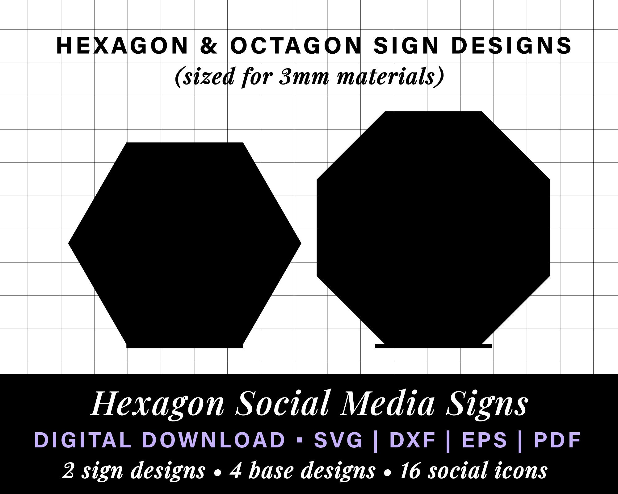 Hexagon Sign, Cash App Salon Sign, Social Media Sign Glowforge Laser ...