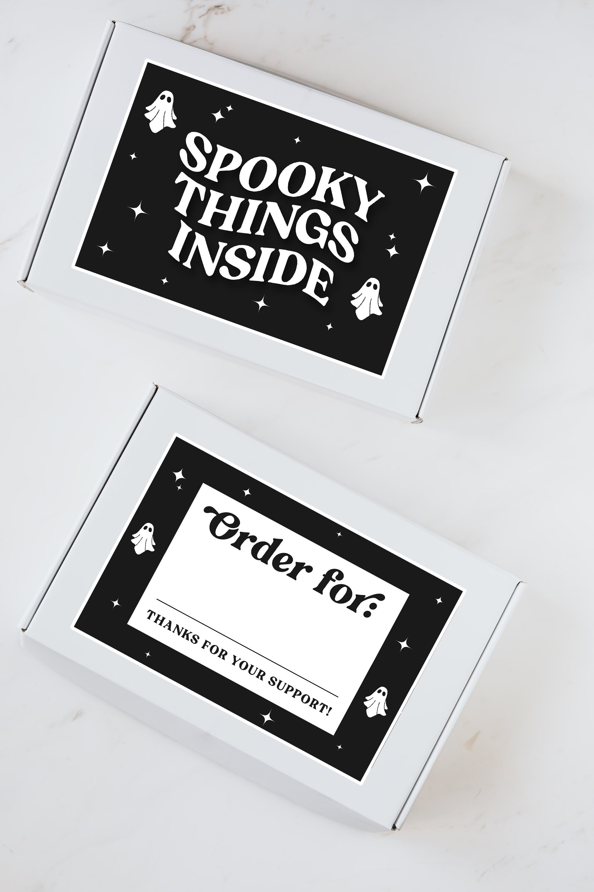 Cute Ghost Retro Halloween Thermal Label Stickers Rollo - Etsy