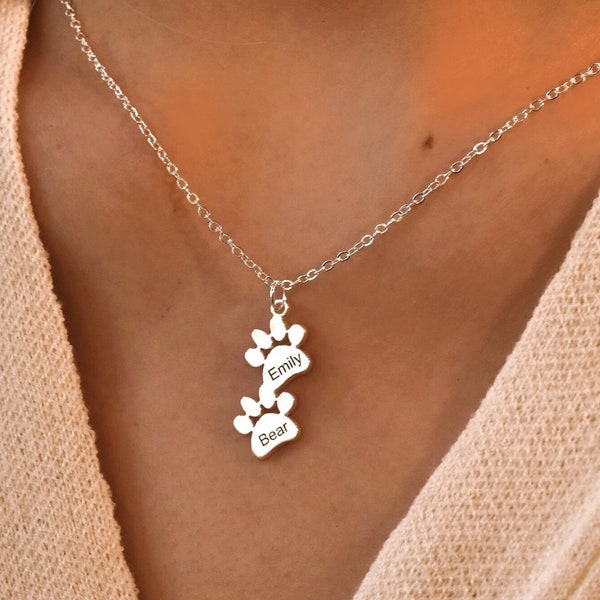 Dog Paw Necklace - Etsy