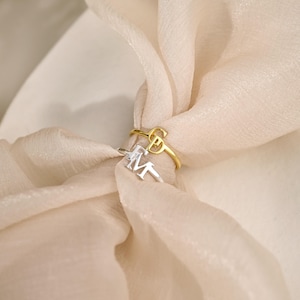 Double Initial Ring •couple Initials Ring •custom Letter Ring •skinny ...