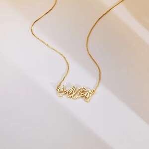 Personalized Name Necklace in Sign Language • ASL Necklace Name ...