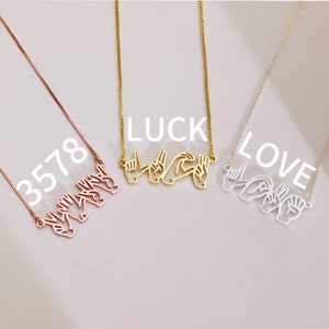 Personalized Name Necklace in Sign Language • ASL Necklace Name ...