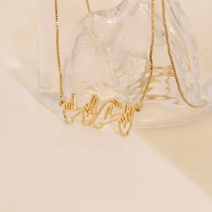 Personalized Name Necklace in Sign Language • ASL Necklace Name ...