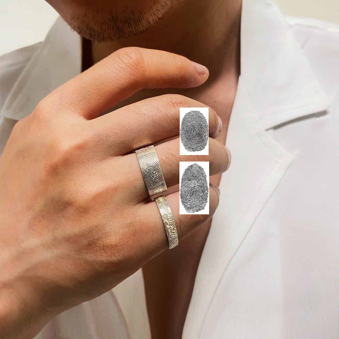 Actual Fingerprint Ring• Dog Nose/paw Print Ring•father's Day Gift ...