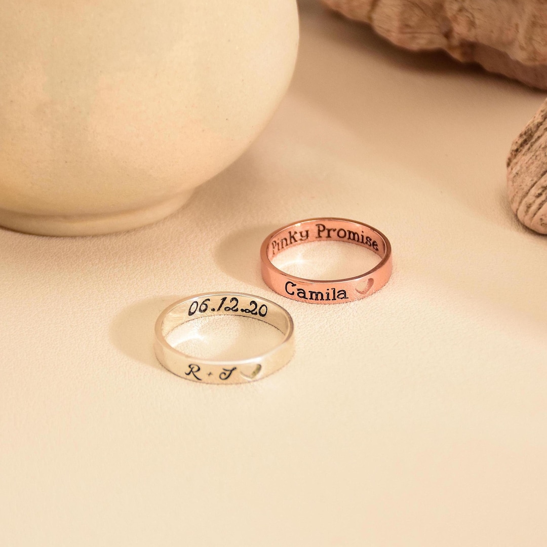 Personalized Name Ring • Custom Engraved Ring • Stackable Ring • Custom ...